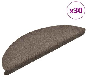 Schodové rohože samolepicí 30 ks 56 x 17 x 3 cm béžové půlkulaté 3365688