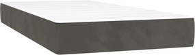 Box spring postel s matrací a LED tmavě šedá 80 x 200 cm samet 3136210