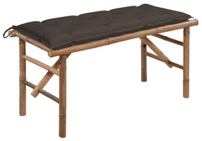 Skládací zahradní lavice s poduškou 118 cm bambus 3063872