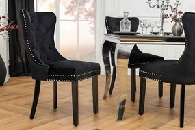 Designová židle Queen černý samet
