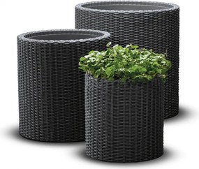 KETER - květináč Cylinder Planter M,  antracit