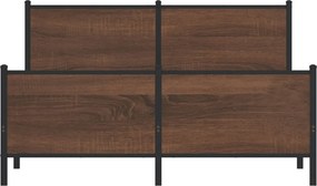 Kovový rám postele bez matrace hnědý dub 140 x 200 cm 3301370