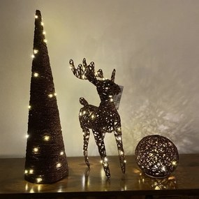 LED světelná bronzová vánoční koule