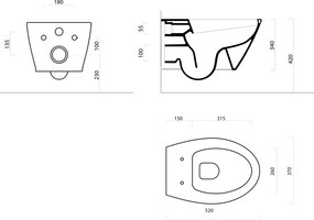 GSI Modo závěsná WC mísa 37 x 34 x 52 cm Swirlflush ExtraGlaze bílá 981611