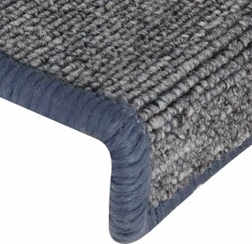 Schodové rohože 30 ks 65 x 21 x 4 cm světle šedé a modré s obdélníkovým okrajem 3365780