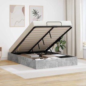 Ottoman postel Betonově Šedá 140 x 200 cm Dřevěný materiál 3409272