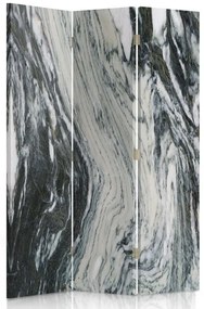 Ozdobný paraván Textura Marble Grey - 110x170 cm, třídílný, obustranný paraván 360°