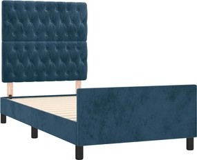Rám postele bez matrace tmavě modrý 100x200 cm samet 3125926