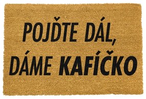 Rohožka z přírodního kokosového vlákna Artsy Doormats Kafíčko, 40 x 60 cm