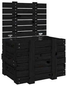 824997 vidaXL Úložný box černý 58 x 40,5 x 42 cm masivní borové dřevo