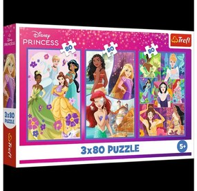Trefl Puzzle 3x80 Princezny Disney - Princezniny přátelé 18x27,5cm v krabici 29x19x4cm