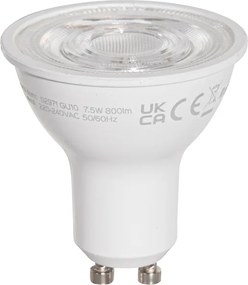 Sada 5 čirých LED žárovek GU10 50 mm 7,5 W 800 lm 3000 K