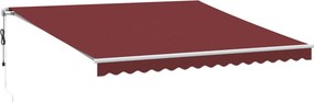 Automatická zatahovací markýza s LED burgundská 400 x 350 cm 3214985