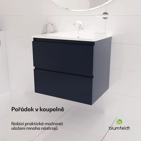 Blumfeldt Johnstone, umyvadlo a skříňka do koupelny, 60 cm, keramické umyvadlo, zavírání Soft-Close
