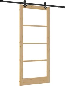 Posuvné dveře ORKDAL 93 x 211 cm Masivní borové dřevo a sklo 3332205
