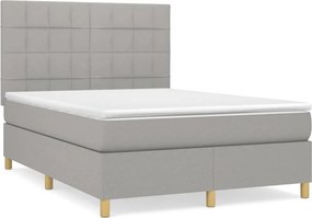 Box spring postel s matrací světle šedá 140 x 190 cm textil 3142329