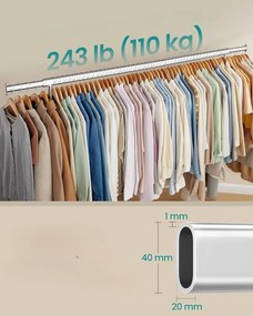 Stojan na oblečení Fabio s nastavitelnou šířkou 160/200 cm chromovaný