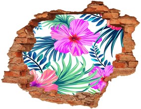 Wallmuralia 3D díra na zeď Hawajské květiny 90x70 cm
