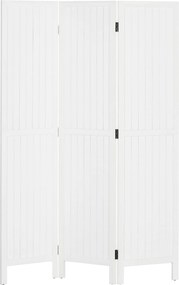 HOMCOM 3-panelový skládací paravan 120x1,8x170 cm, prvek soukromí, rustikální styl pro kancelář, ložnici a obývací pokoj, bílý | Aosom