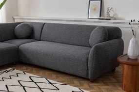 Designová rohová sedačka Jamiya 280 cm tmavě šedá - levá