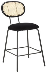 Barová židle Mauro Ferretti Oster, 47x57x98 cm, černá/béžová
