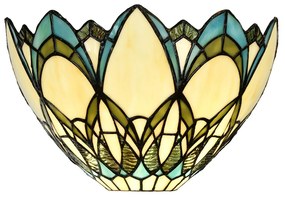 Béžové nástěnné světlo Tiffany ve tvaru květu - 30*15*18 cm E14/max 1*40W