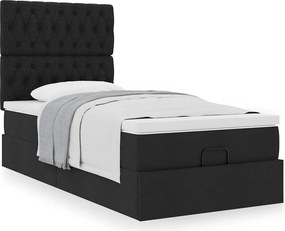 Osmanský rám postele s matrací černá 90x190cm textil 3313204
