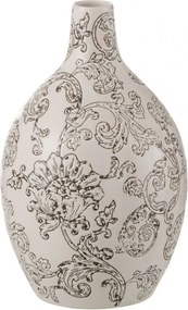 Bílo-černá porcelánová váza s květy Zen Ball – 20*20*33 cm