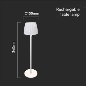 LED Stmívatelná dobíjecí stolní lampa LED/2,7W/5V 3000-6000K 1800 mAh bílá