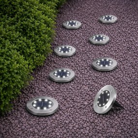 Zaparkorun Solární zahradní LED světla - 8 LED - studená bílá - 8 ks