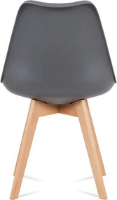 Jídelní židle Autronic CT-752 GREY – plast / PU kůže / masiv buk