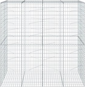 Gabionový koš s víkem 200 x 100 x 200 cm pozinkované železo 3295227