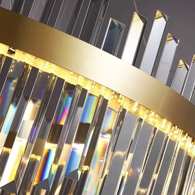 Toolight Toolight, LED křišťálové stropní svítidlo 60cm, APP1515-CP60, zlatá matná, OSW-03263