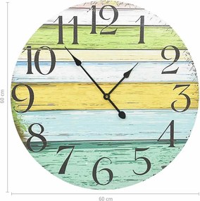 Nástěnné hodiny vícebarvené 60 cm MDF 325185