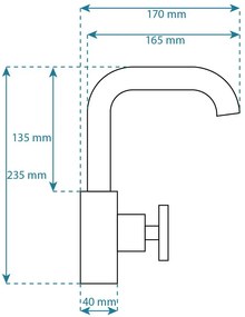 Umyvadlová baterie REA VERTIGO SIDE černá mat
