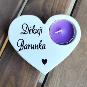 Svícen srdíčko Děkuji s věnováním