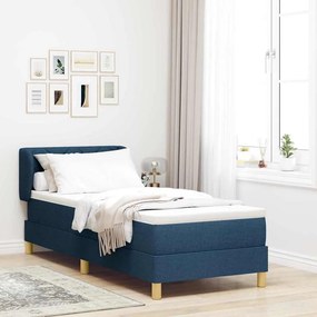 Postel s boxspringem s čelo Modrá 80 x 200 cm textil 3340247