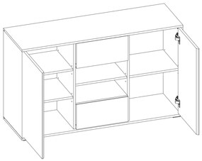 Sconto Komoda LASER modrá/šedá