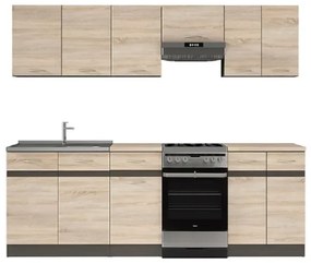 BRW Kuchyňská linka Junona Modul verze2 BBL 230 cm, wenge/dub sonoma