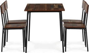 Jídelní set CORTINA 1+4 - old wood / černé kovové nohy