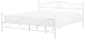 Bílá kovová postel s rámem 180 x 200 cm  RODEZ Beliani
