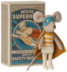 Maileg hračka - malý myšák - bratříček, super hrdina