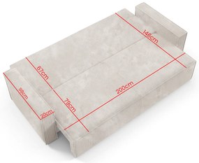 Eka Pohovka BASIC, 240 cm Barva látky: POSO 55 (Světlá šedá)