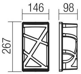 Redo 9097 - Venkovní nástěnné svítidlo VORTEX 1xE27/20W/230V IP44