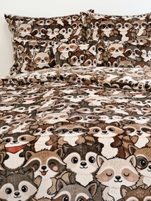 MK Lůžkoviny Francouzské mikroplyšové povlečení Exclusive - Mývalí invaze 220 × 200 cm, 2ks 70 x 90 cm