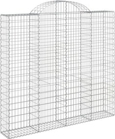 Klenuté gabionové koše 2 ks 200x50x180/200cm pozinkované železo 3146404