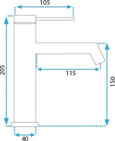 Rea Foss, umyvadlová baterie h-205, zlatá matná, REA-B5316