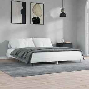 vidaXL Rám postele bílý s vysokým leskem 200 x 200 cm kompozitní dřevo