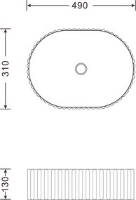 Sapho Picobello keramické umyvadlo na desku 60 x 34 m bílá AR486