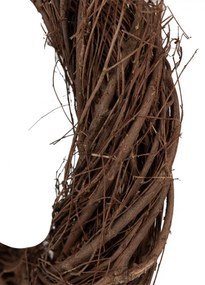 Hnědý proutěný věnec Alex – 40 cm